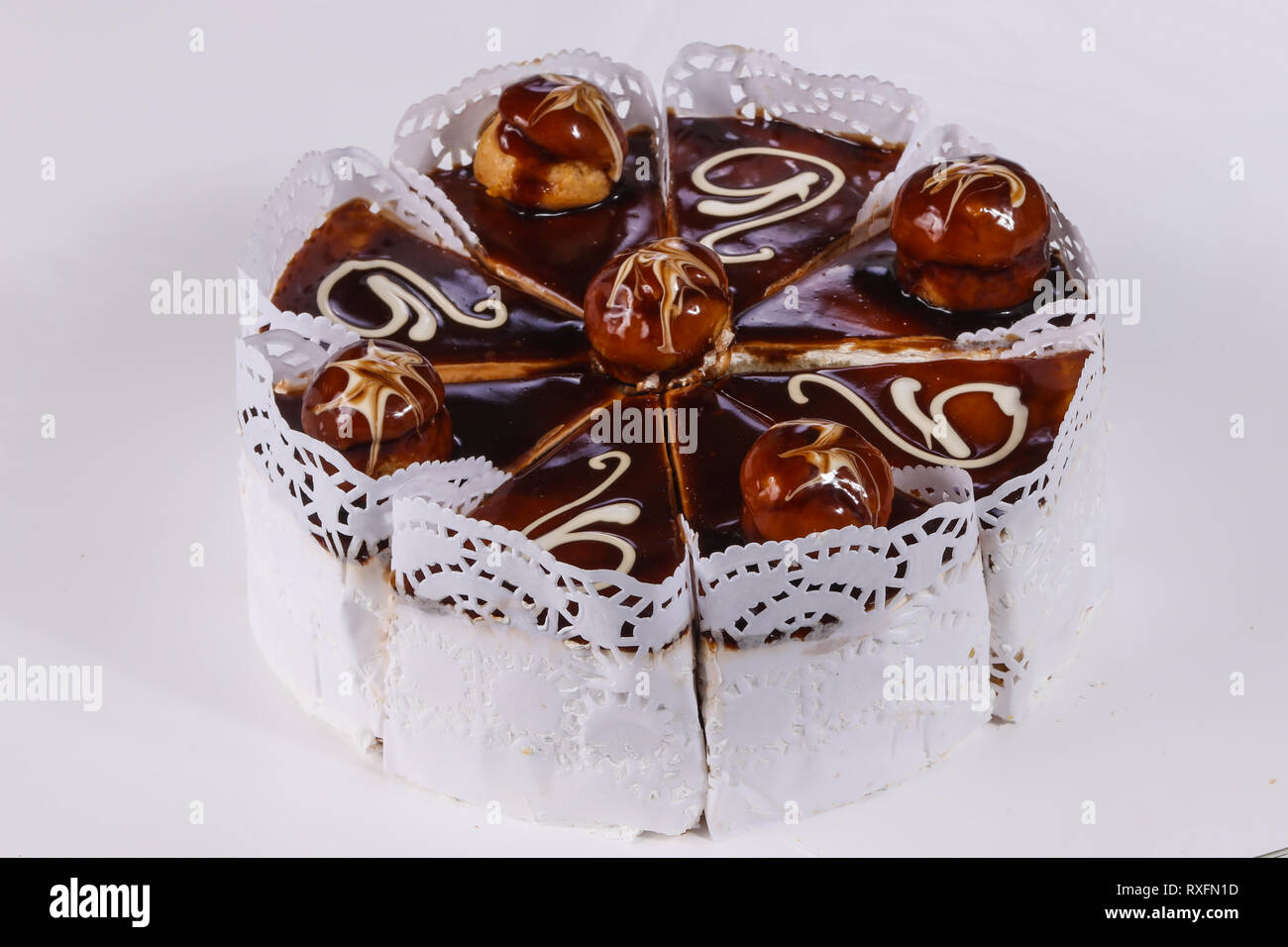 Delicous Cake chocolate with cream Stock Photo - Alamy