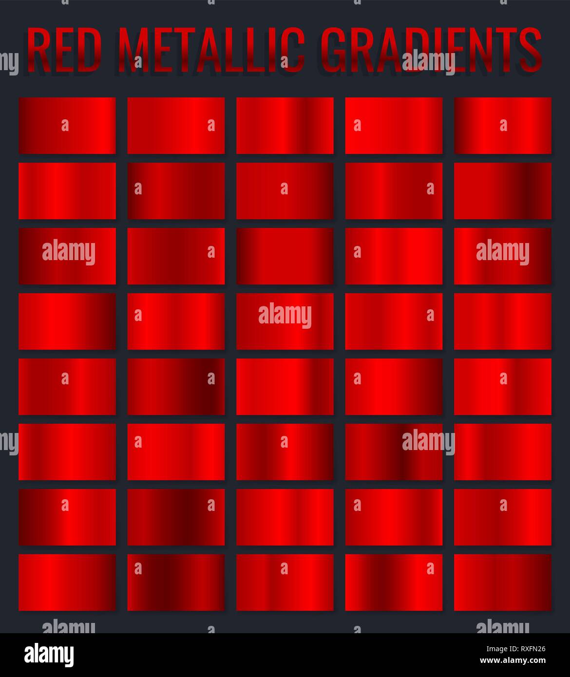 Collection red metallic gradients, chrome christmas gradient set ...