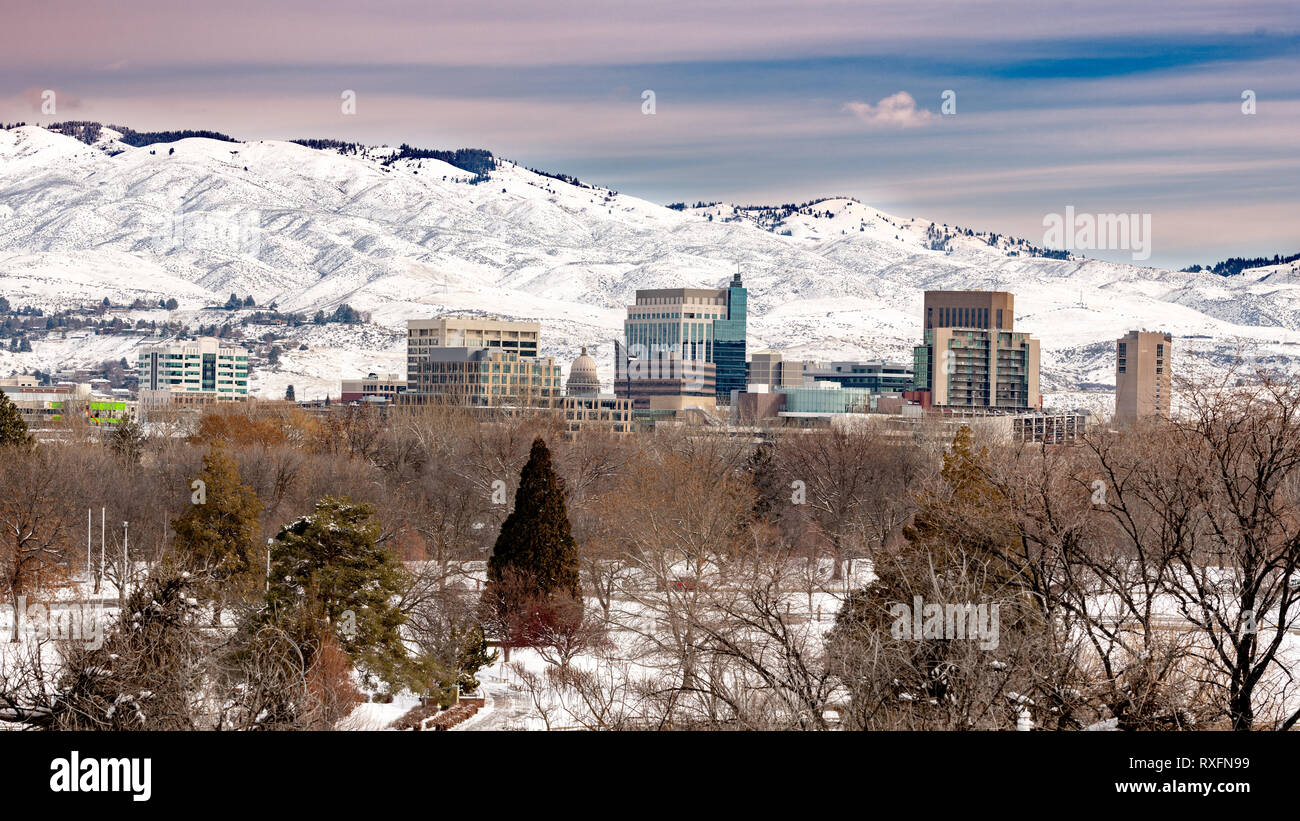 Boise idaho skyline in winter hi-res stock photography and images - Alamy