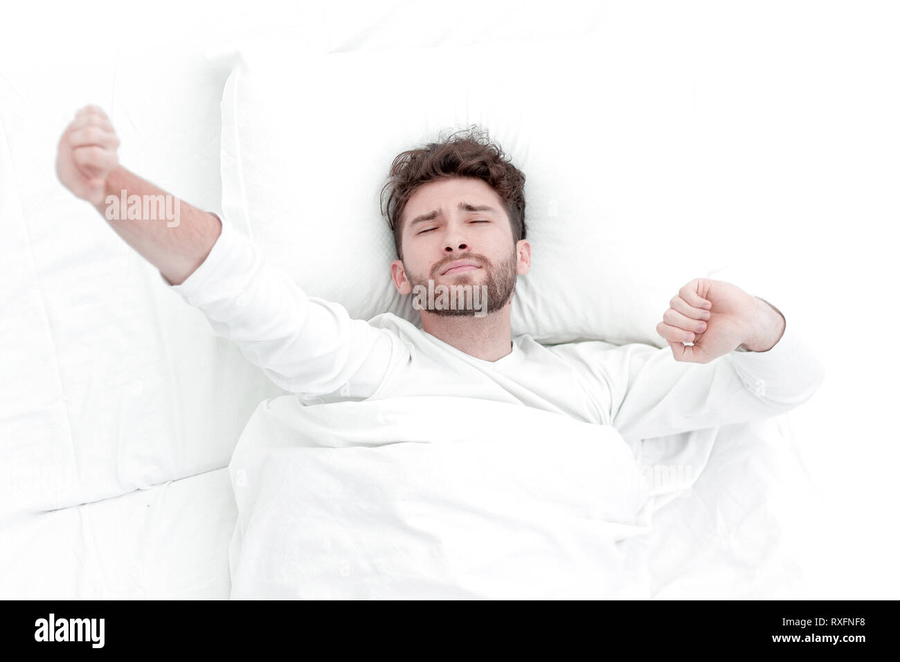 background image waking up beautiful men Stock Photo - Alamy