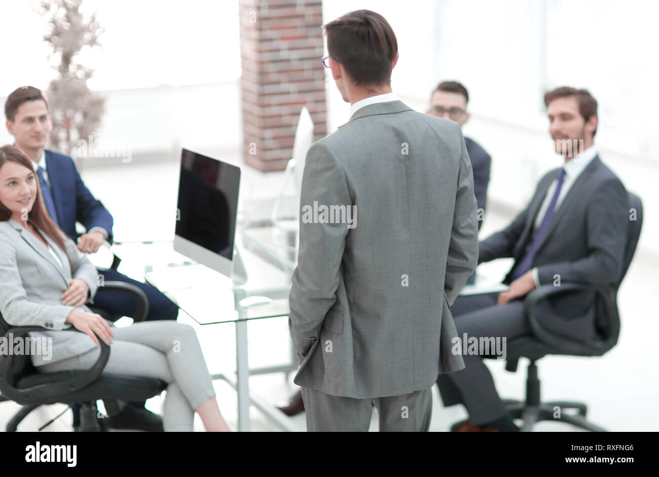 Business conference at modern office, seminar Stock Photo - Alamy