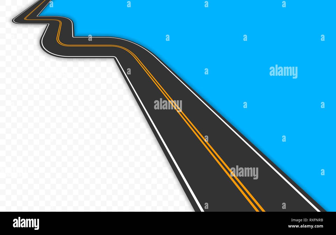 Curved road with markings. Vector illustration Stock Vector Image & Art ...