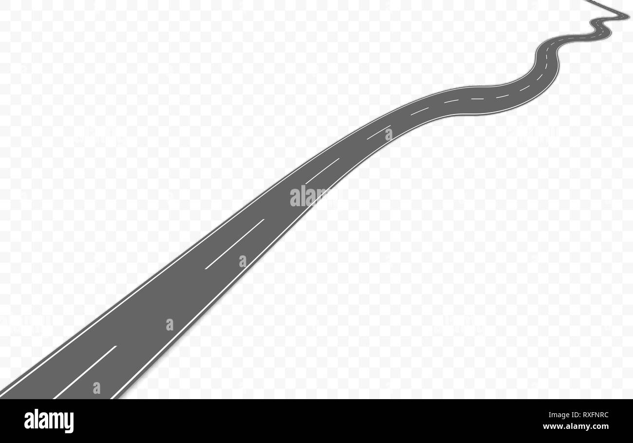 Curved road with markings. Vector illustration Stock Vector Image & Art ...