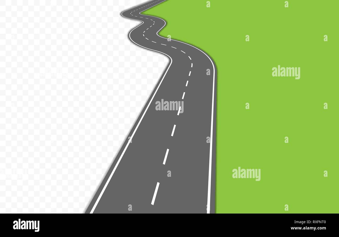 Curved road with markings. Vector illustration Stock Vector Image & Art ...