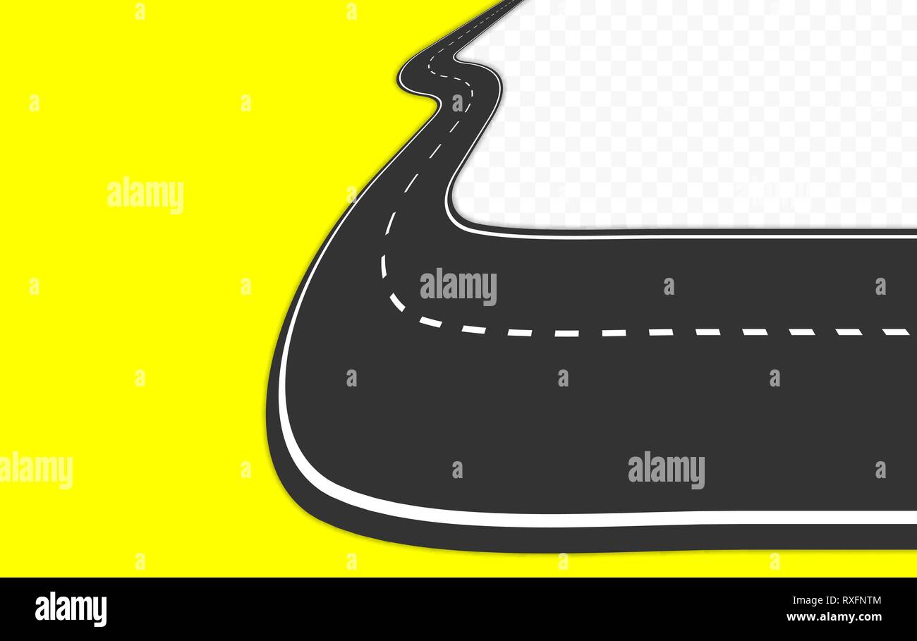 Curved road with markings. Vector illustration Stock Vector Image & Art ...