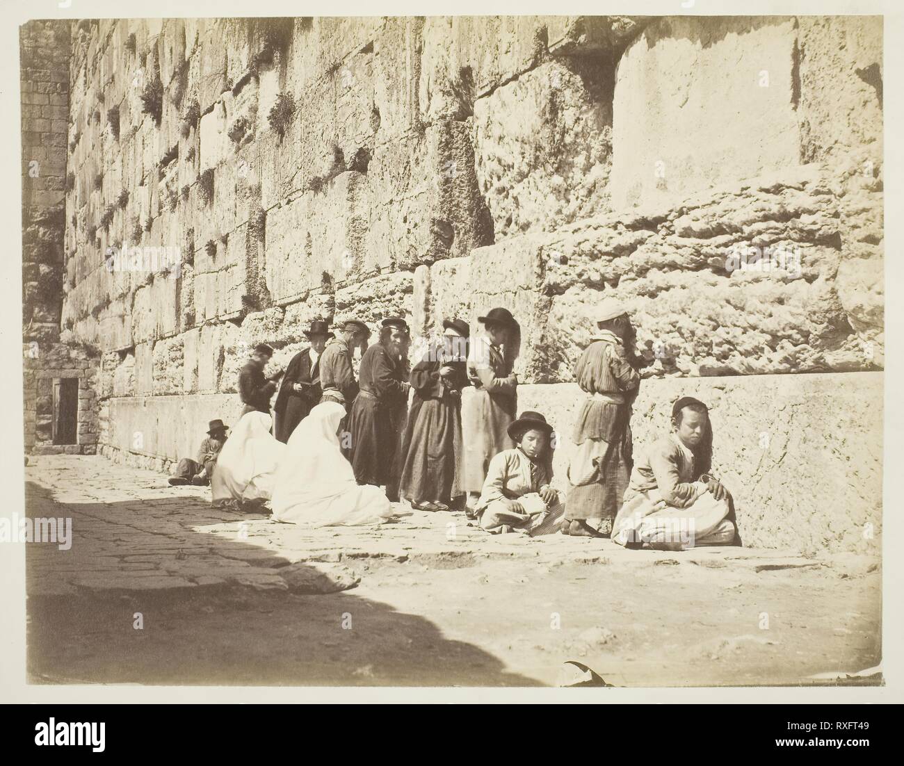 Wall of Solomon's Temple, Jews' Wailing Place. Artist Unknown; 19th ...