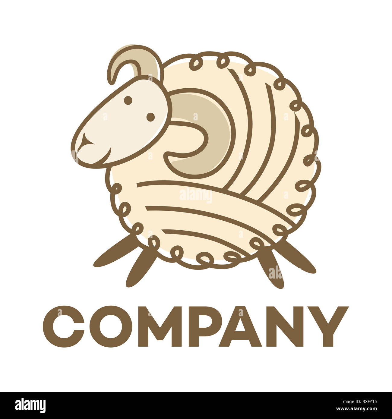 Sheep and wool logo Stock Photo - Alamy