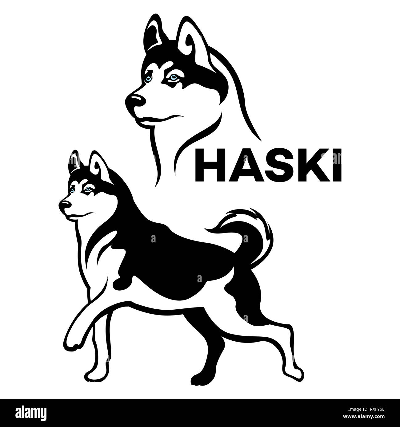Husky dog logo vector hi-res stock photography and images - Alamy