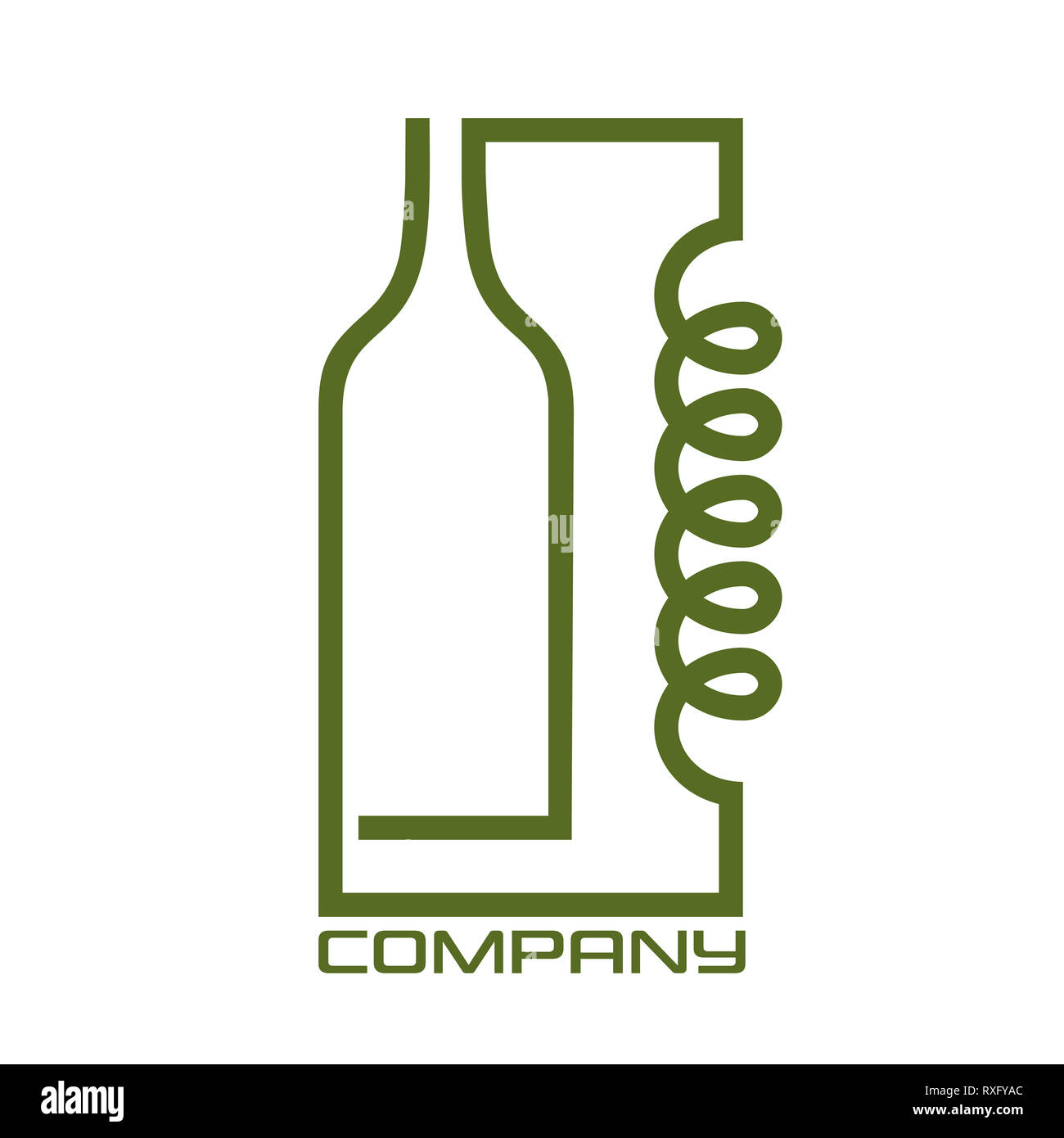 Distiller and bottle logo Stock Photo - Alamy