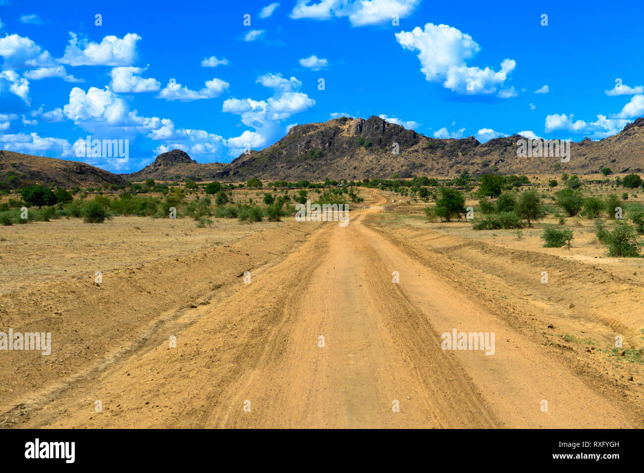 Clear sky and sunny day in rural Uganda Stock Photo - Alamy
