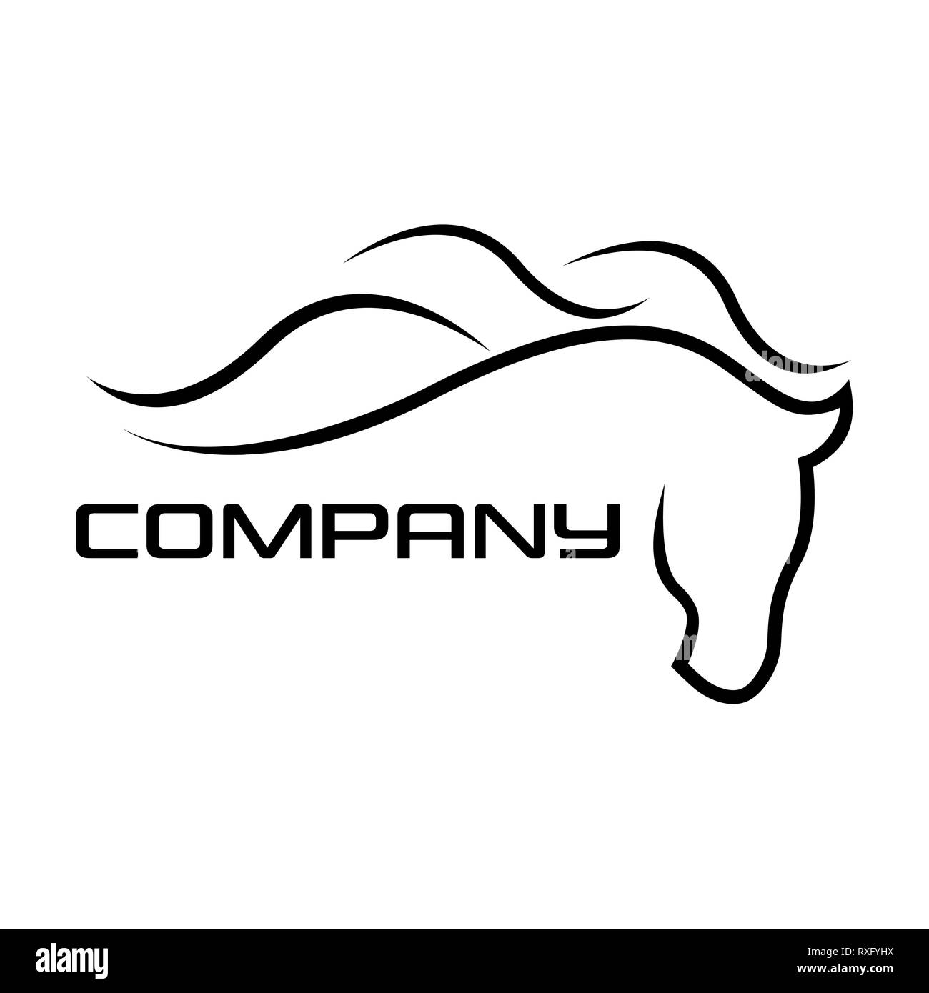 Abstract horse logo Stock Photo - Alamy