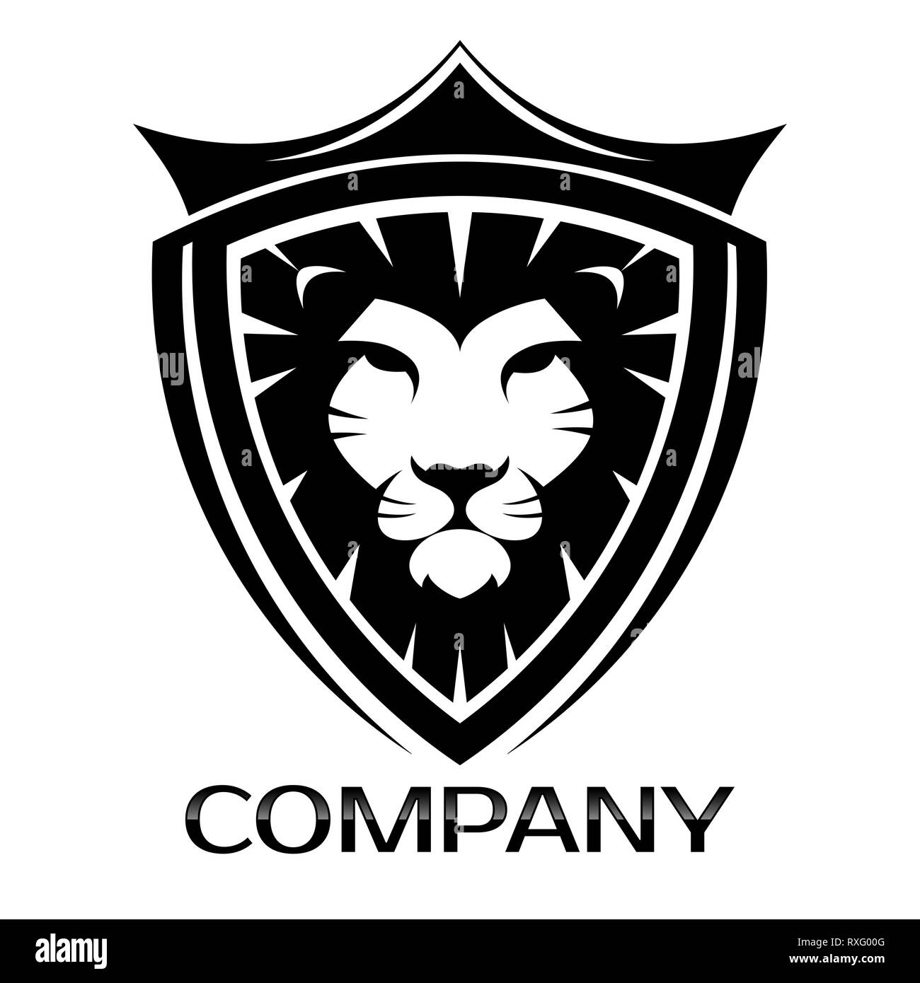Lion shield logo Stock Photo - Alamy