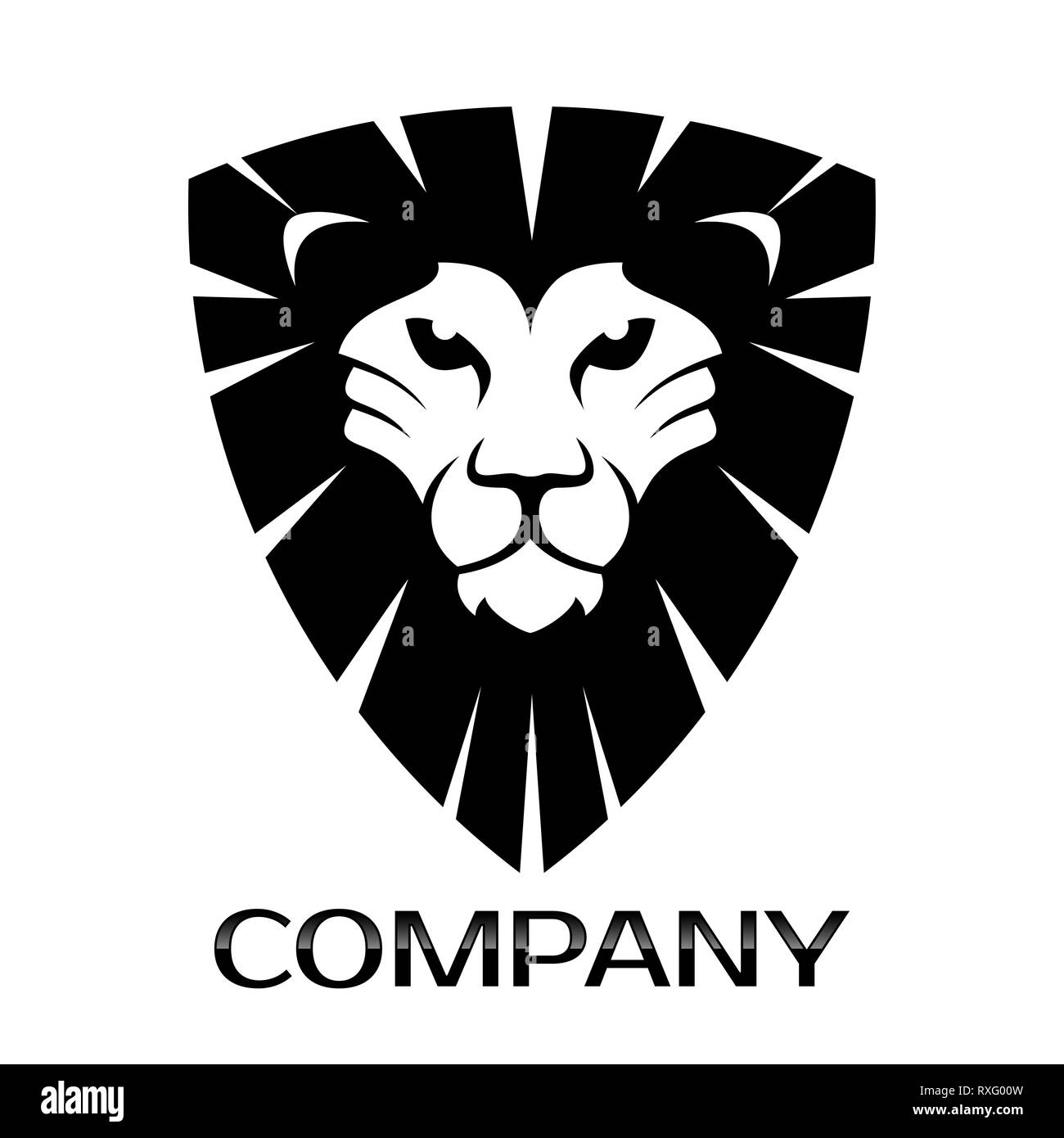 Lion shield logo Stock Photo - Alamy