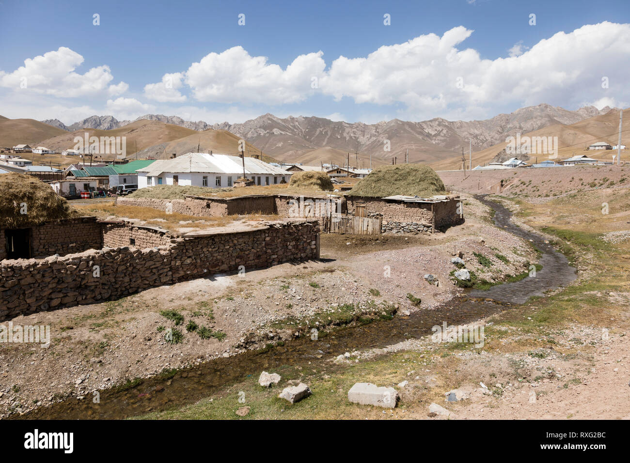 Sary-Tash border town in Kyrgyzstan to neighboring Tajikistan on the ...