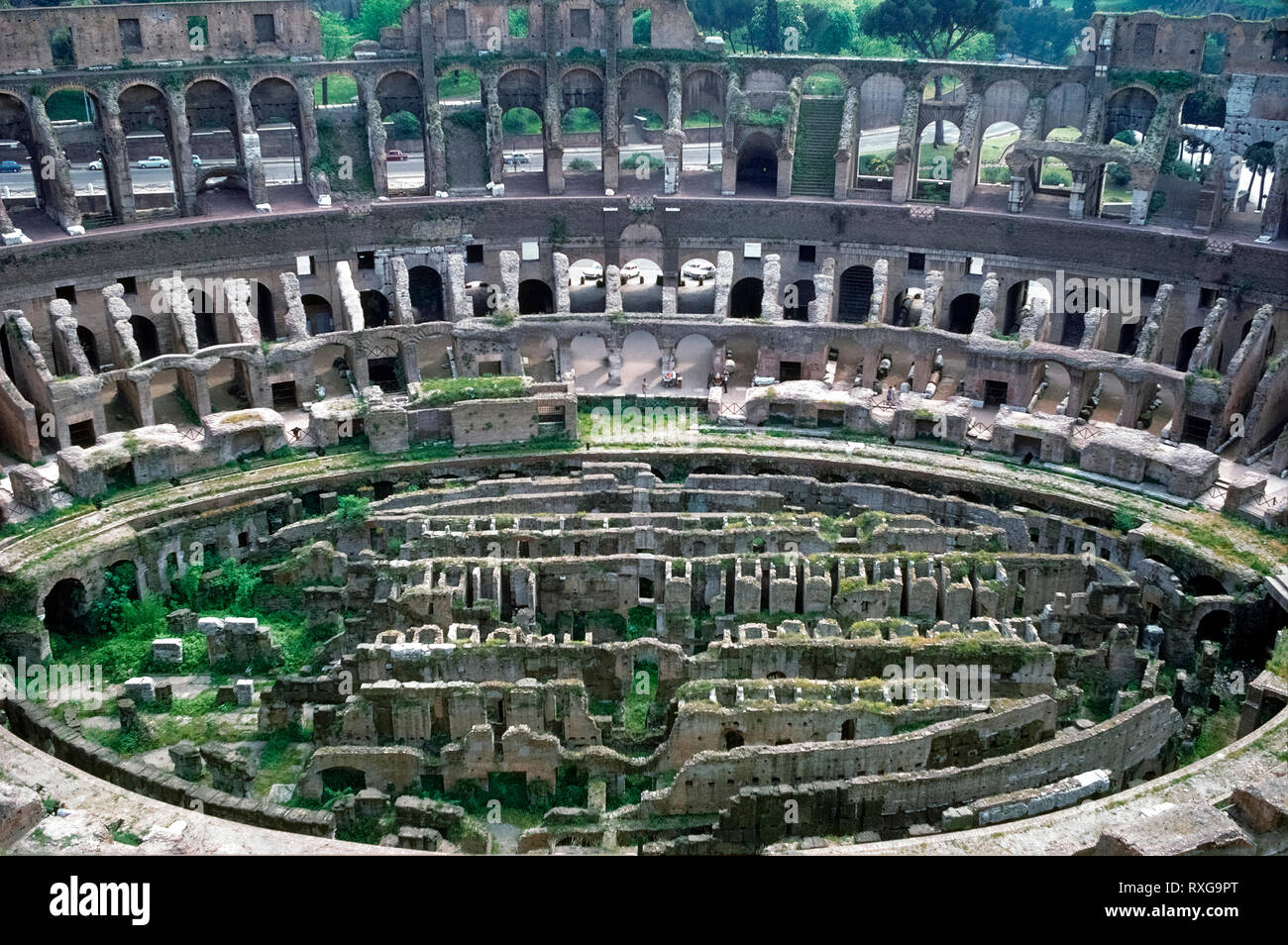 This historical photograph shows the interior of the Roman Colosseum in ...