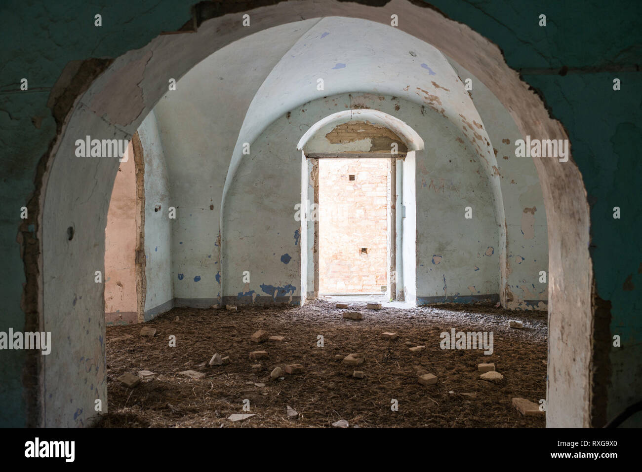A particular interior of an old house of Craco, in Basilicata, southern ...