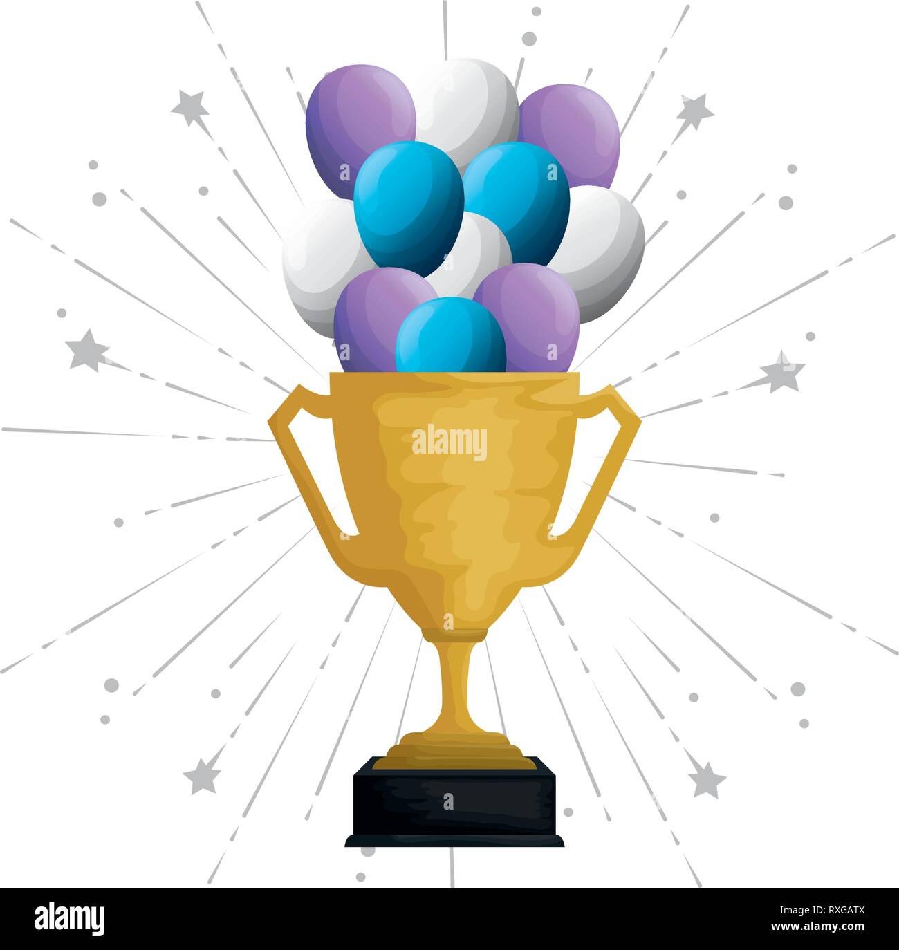 trophy cup with balloons helium floating Stock Vector Image & Art - Alamy