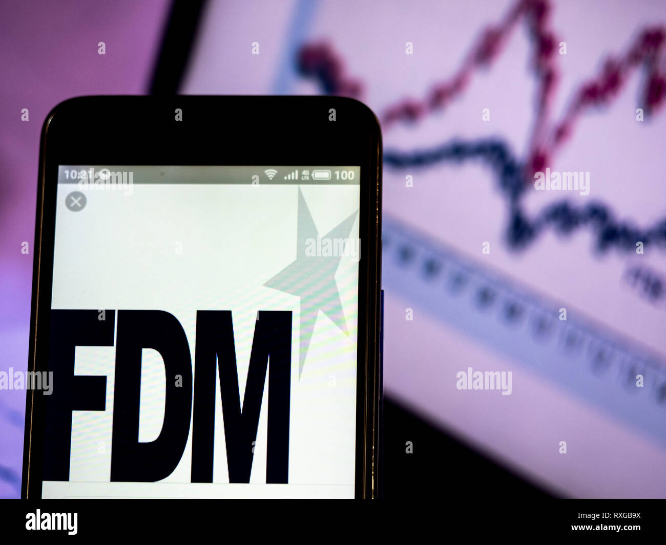 FDM Group company logo seen displayed on smart phone Stock Photo - Alamy