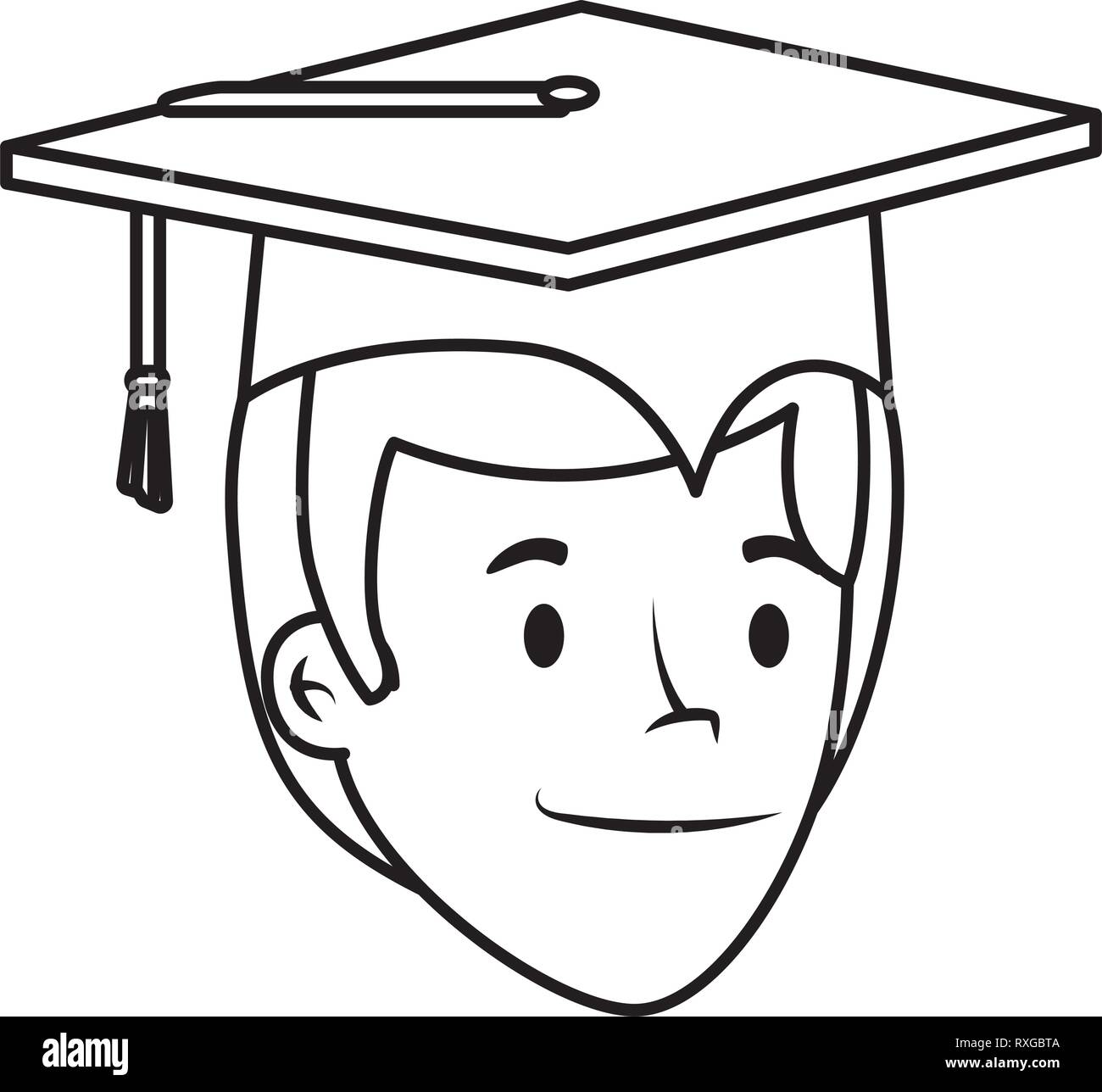 young student graduated head character Stock Vector Image & Art - Alamy