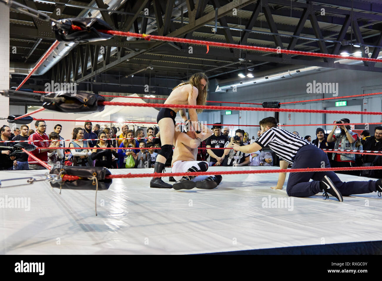 Milan, Italy - March 8 2019 Cartoomics Comic Con Wrestling Cosplay ...