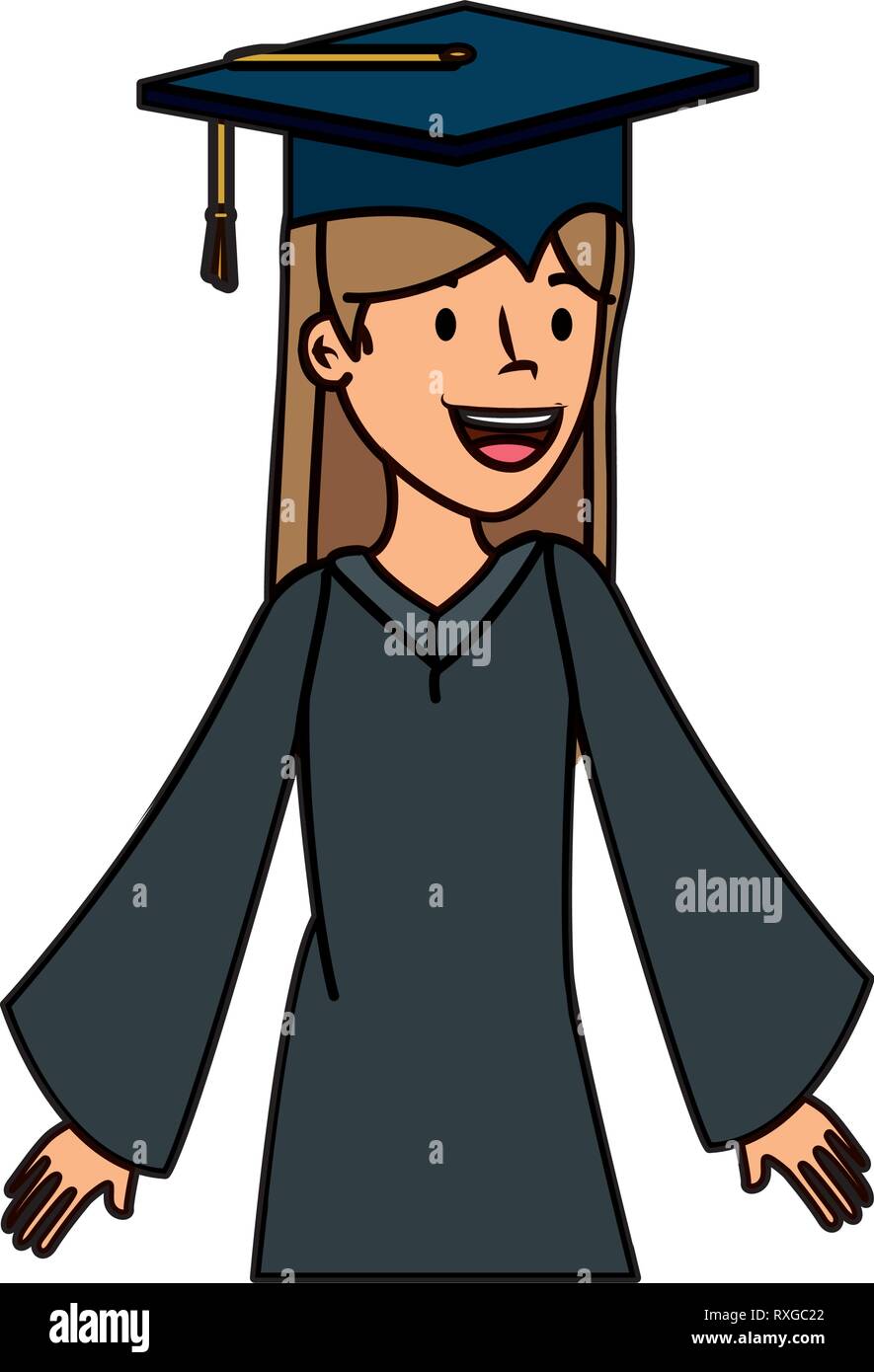 young student graduated girl character Stock Vector Image & Art - Alamy