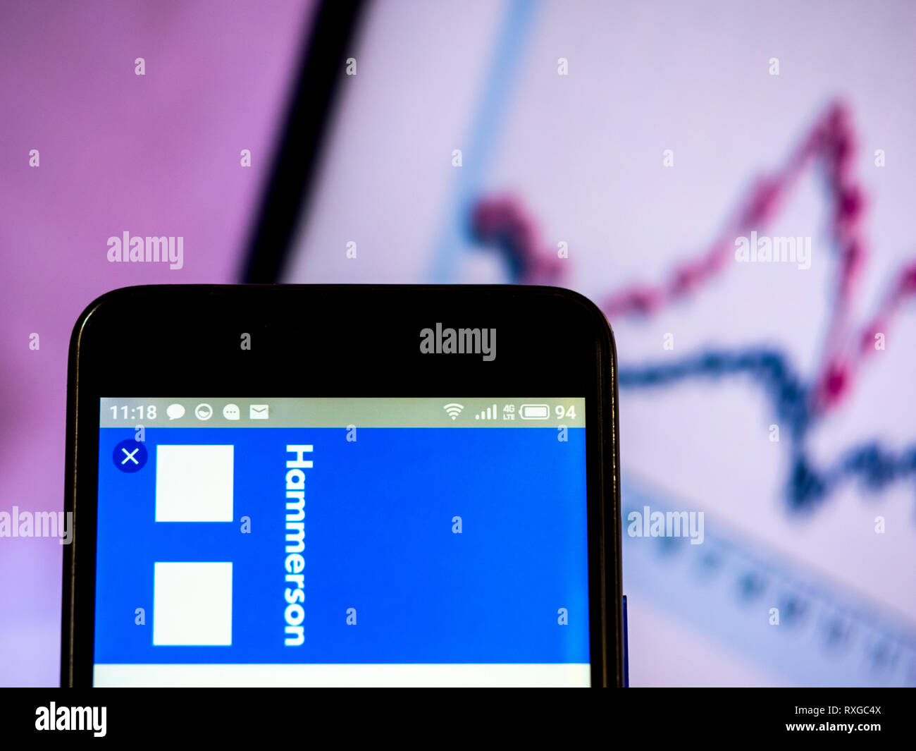 Hammerson plc company logo seen displayed on smart phone Stock Photo ...