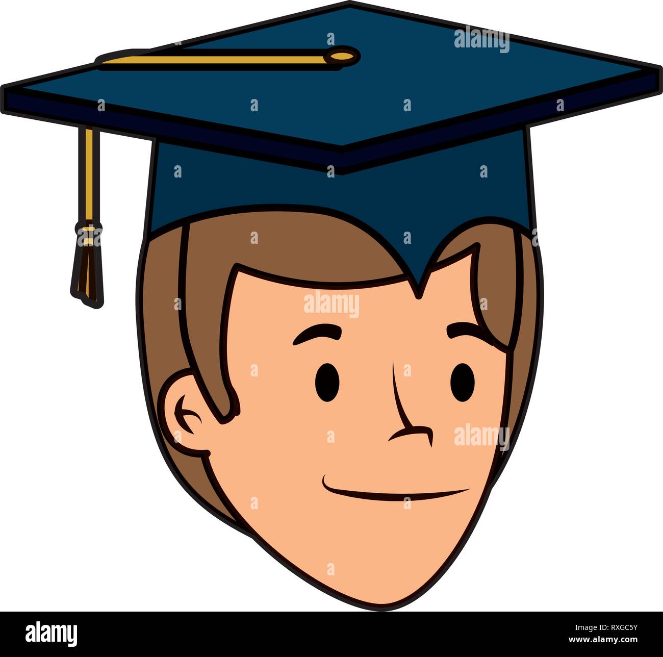 young student graduated head character Stock Vector Image & Art - Alamy