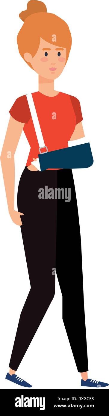 Arm cast woman Stock Vector Images - Alamy