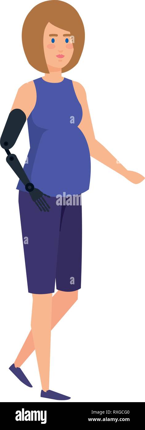 woman with arm prosthesis character Stock Vector Image & Art - Alamy