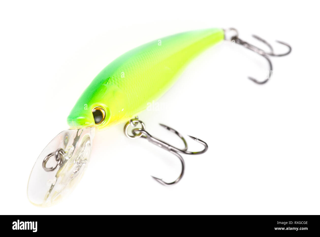 Plastic fishing lure (wobbler) isolated on white with soft shadow Stock ...