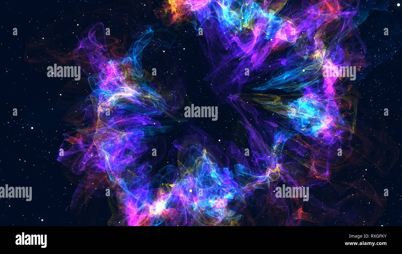 Approximation to the fantastic and colorful nebula. Realistic Galaxy ...