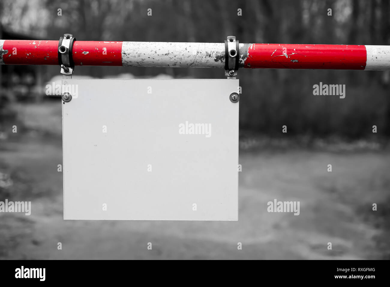 empty sign at a barrier Stock Photo - Alamy