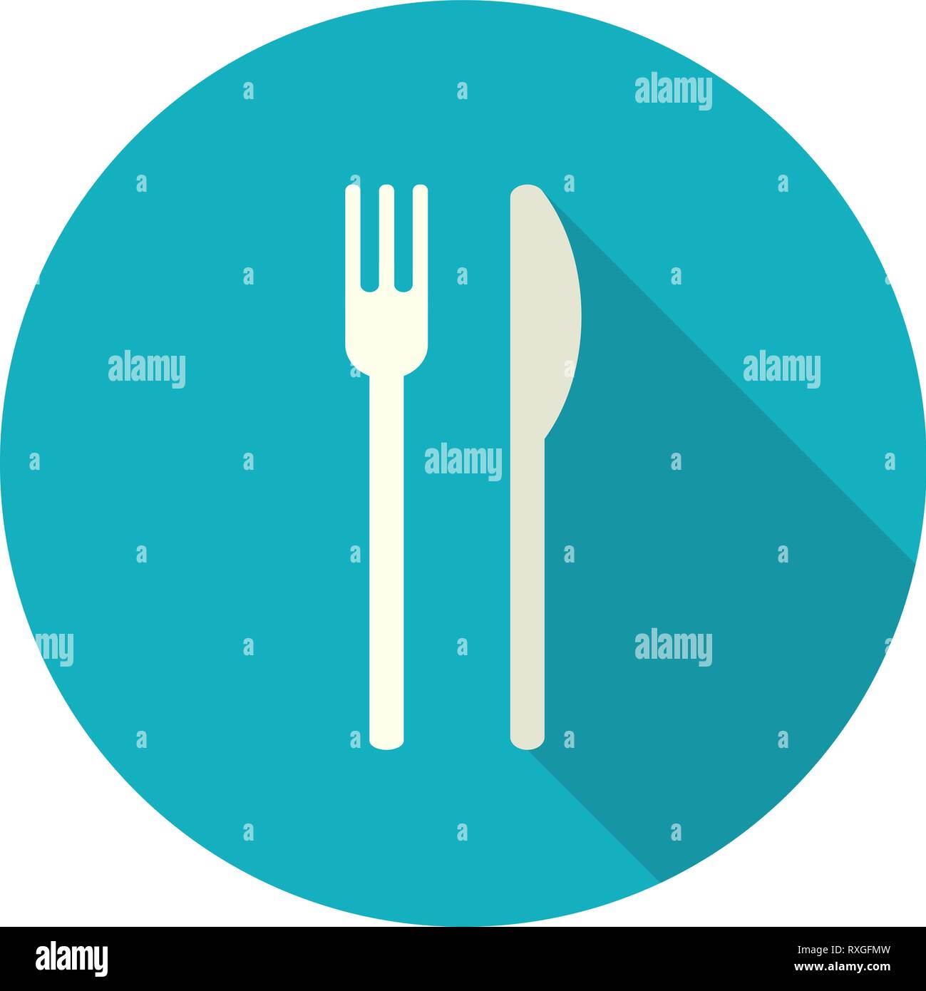Simple Flat Design Icon with Cutlery. Vector Illustration Stock Vector ...