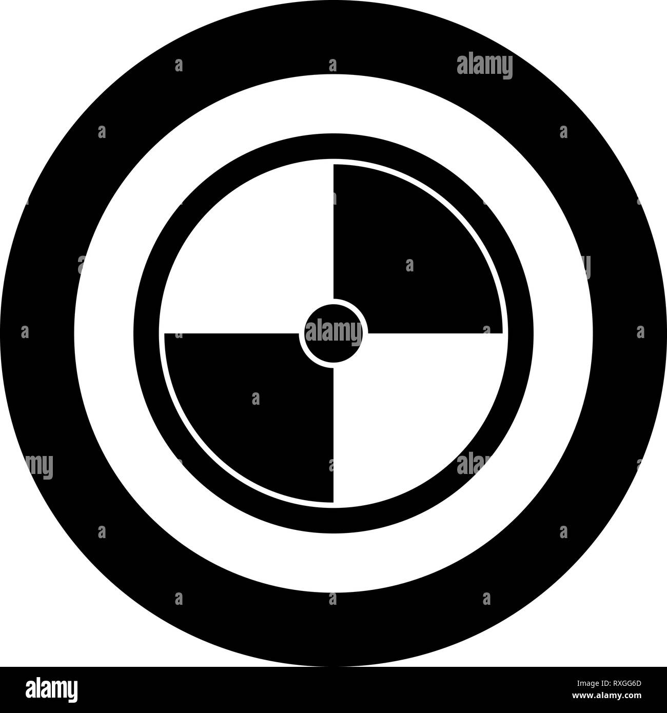 Viking shield icon black color vector in circle round illustration flat ...