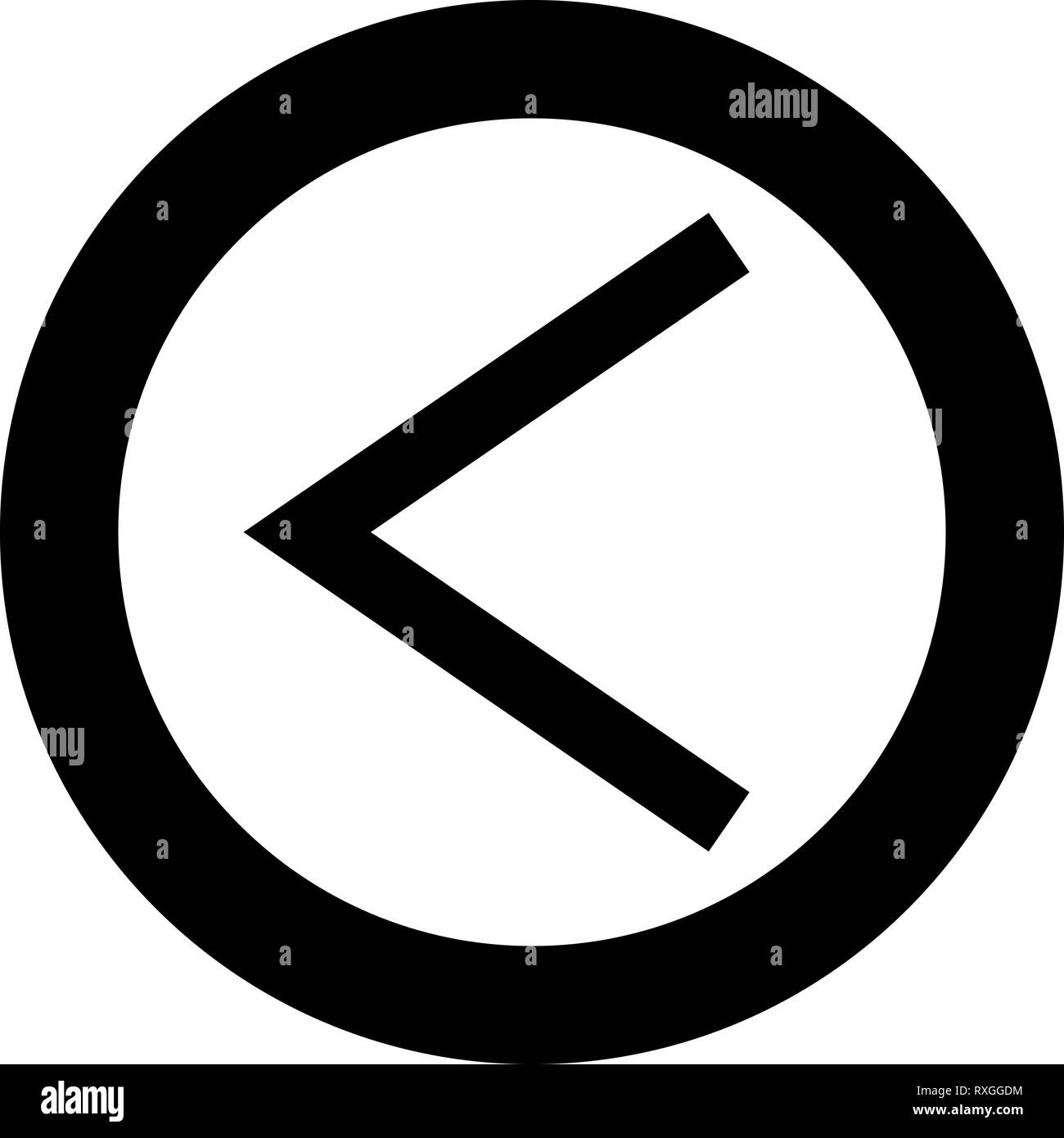 Kenaz rune Kanu symbol ulcer torch icon black color vector in circle ...