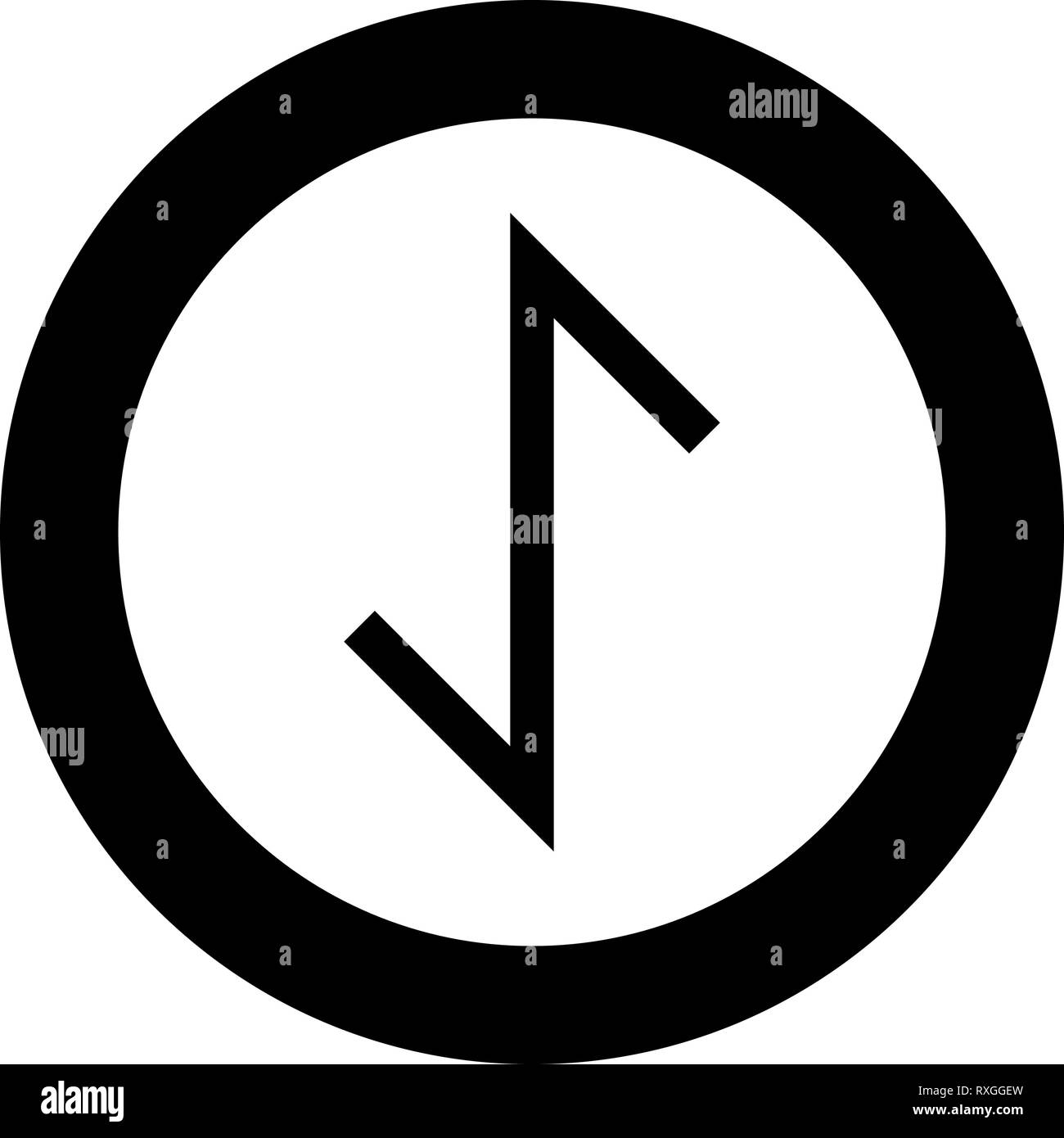 Eywas rune yew strength egis symbol icon black color vector in circle ...