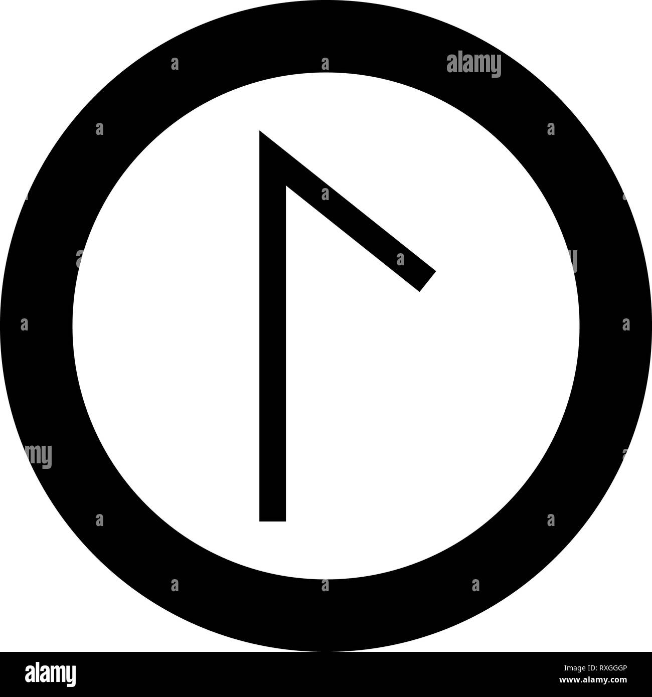 Lagu rune Laguz lake lagoon symbol icon black color vector in circle ...