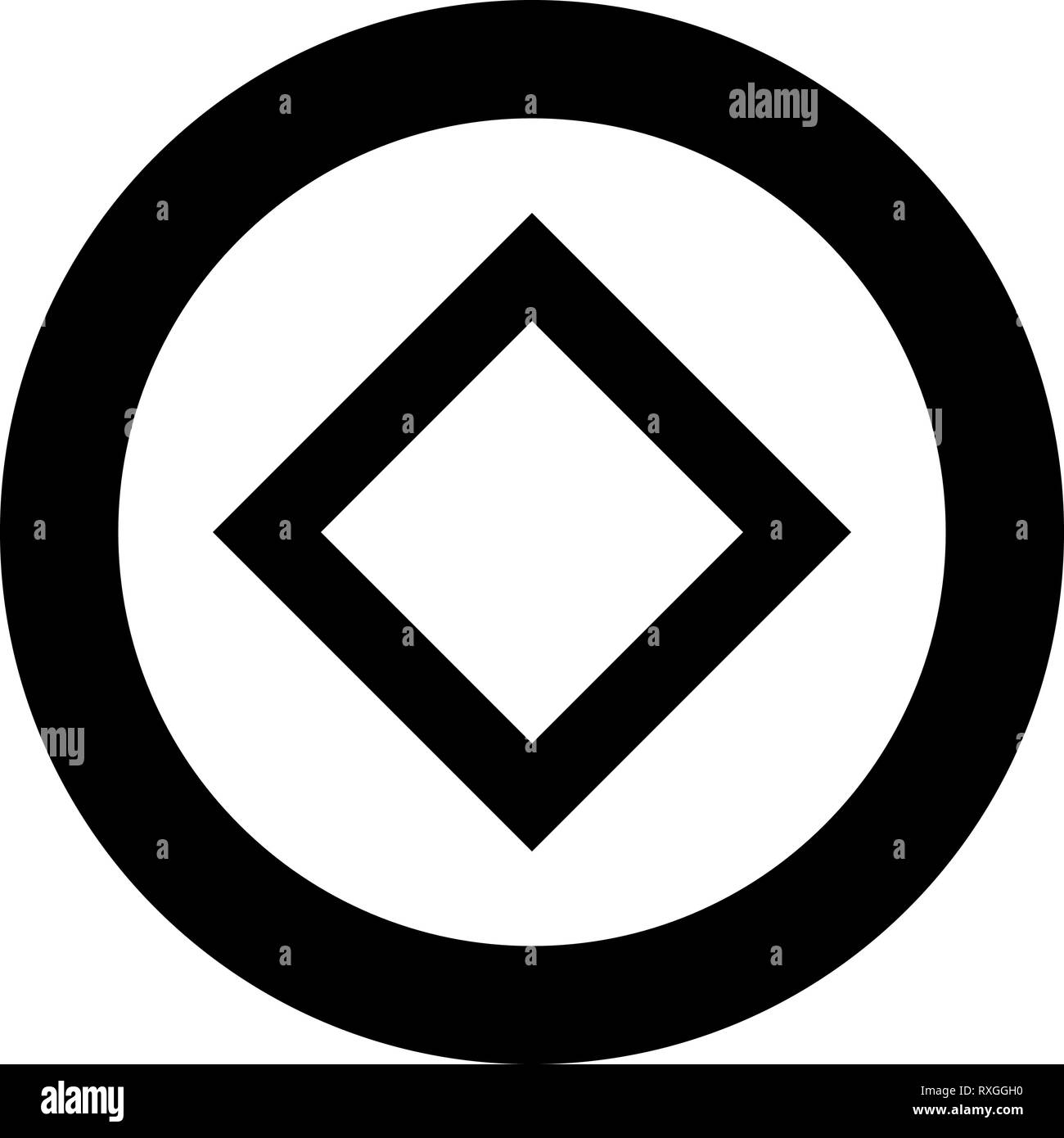 Ingwaz rune Inguz living ing symbol icon black color vector in circle ...