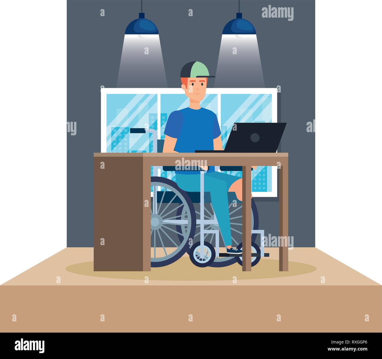 Adult with special needs Stock Vector Images - Alamy
