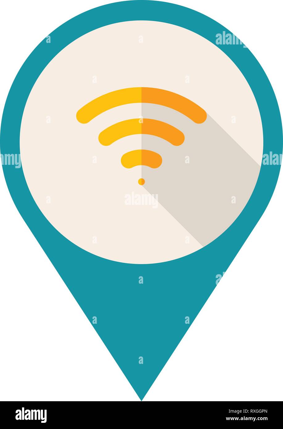 Flat Design Pin with Wi Fi Symbol. Vector Illustration Stock Vector ...