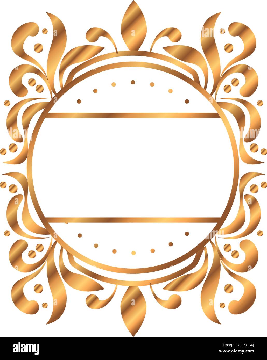 circular golden label victorian style Stock Vector Image & Art - Alamy