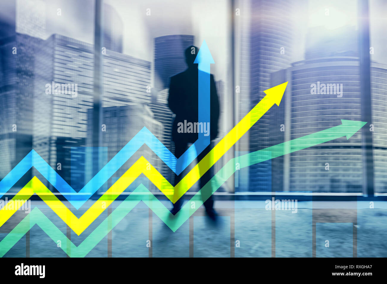 Financial growth arrows graph. Investment and trading concept Stock ...