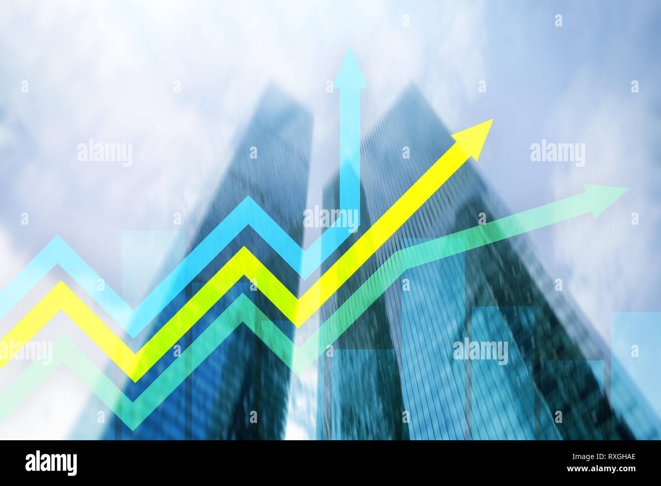 Financial growth arrows graph. Investment and trading concept Stock ...