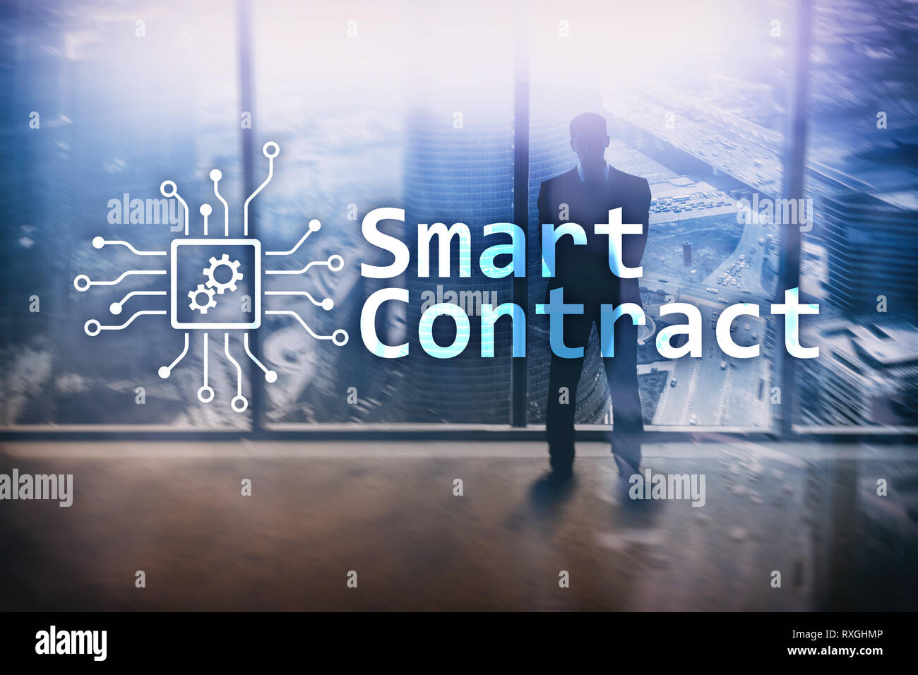 Smart contract, blockchain technology in business, finance hi-tech ...