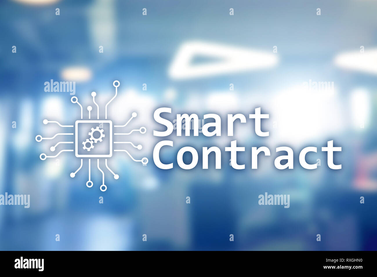 Smart contract, blockchain technology in business, finance hi-tech ...