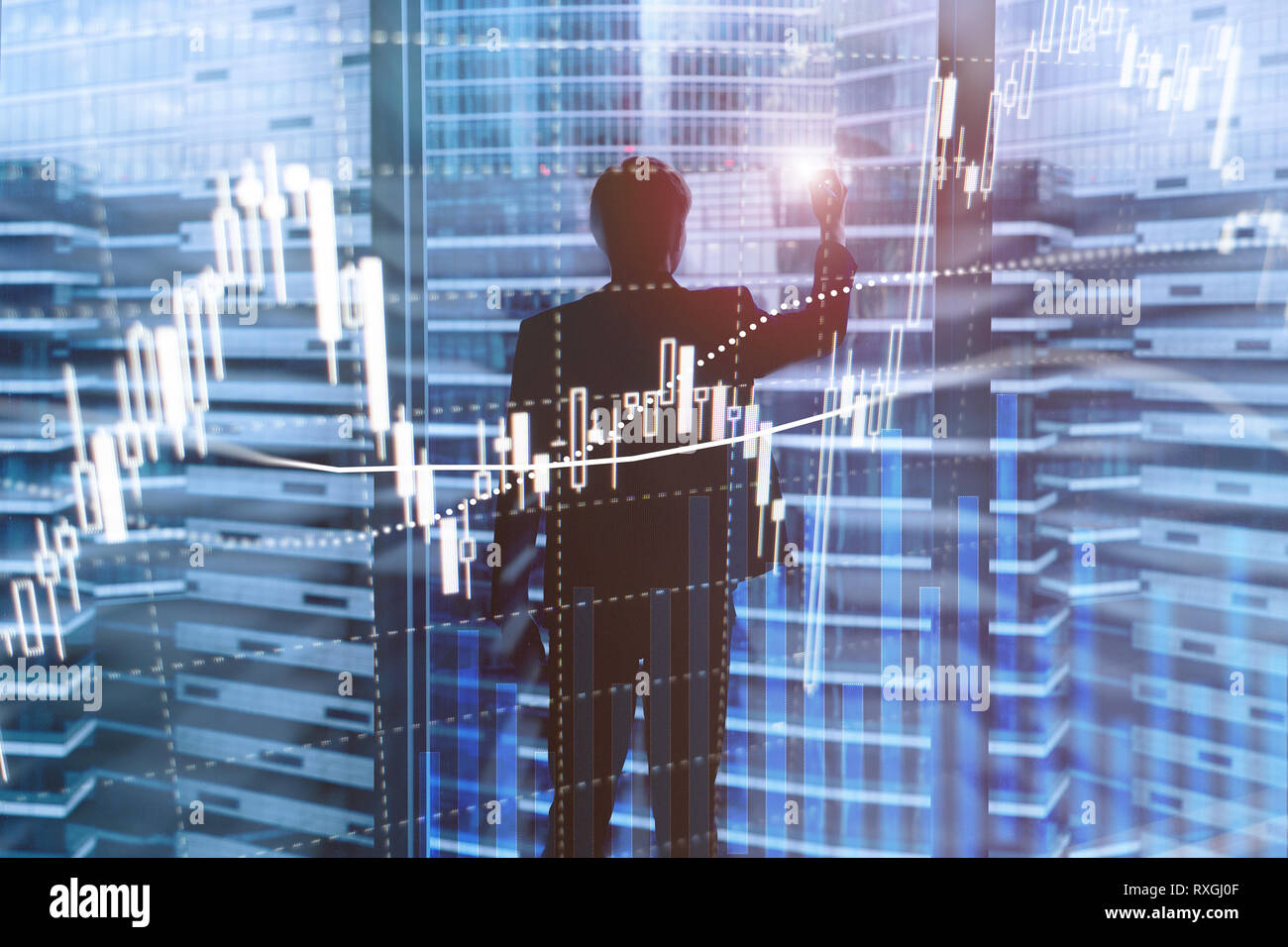 Forex trading, Financial market, Investment concept on business center ...