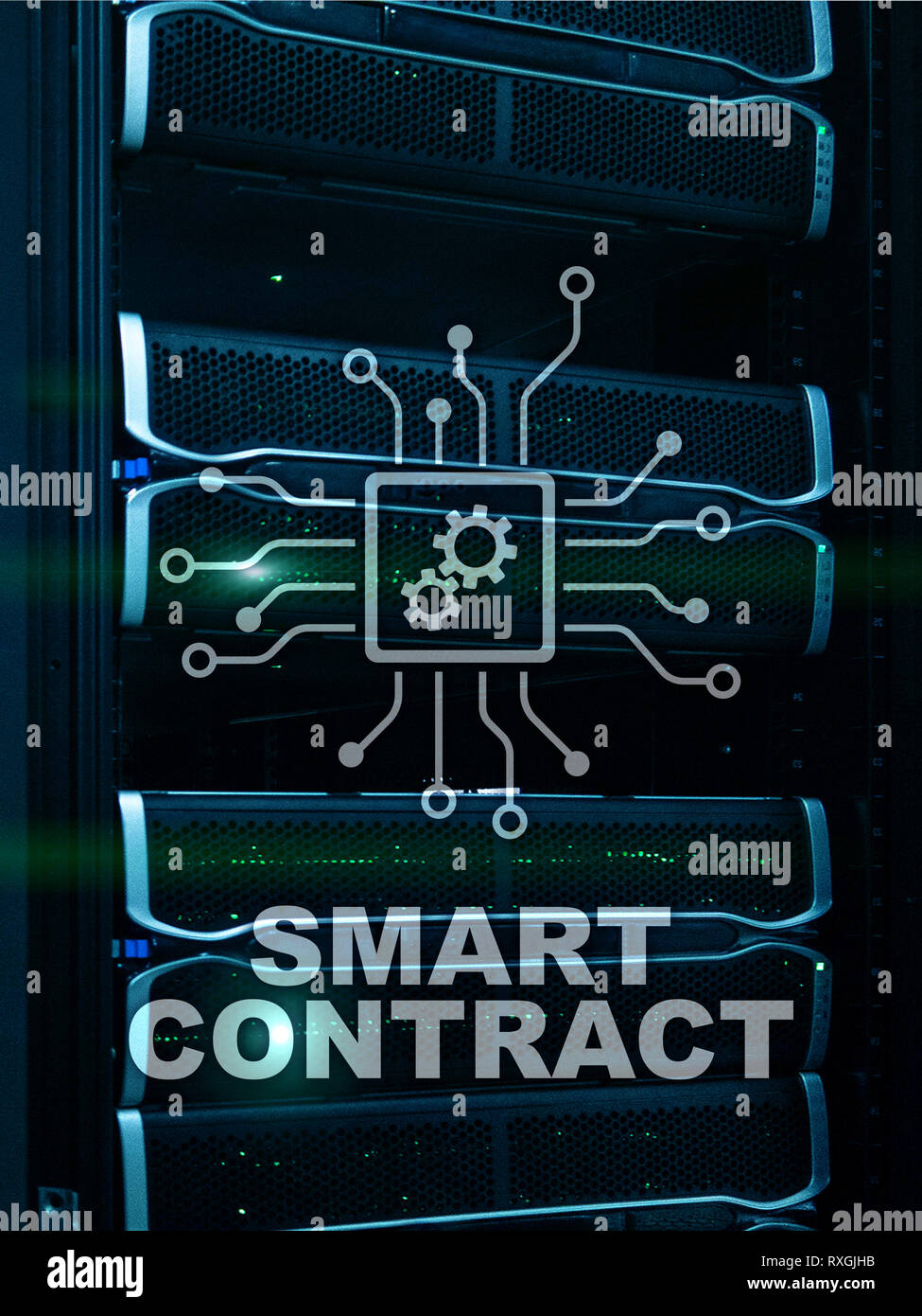 Smart contract, blockchain technology in modern business Stock Photo ...