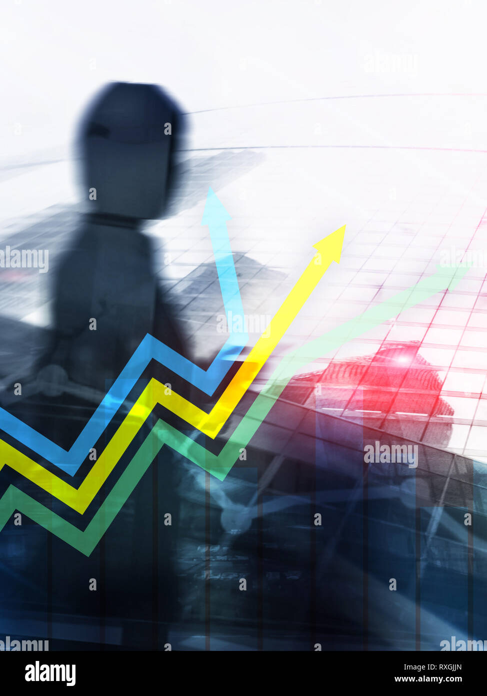 Financial growth arrows graph. Investment and trading concept. Abstract ...