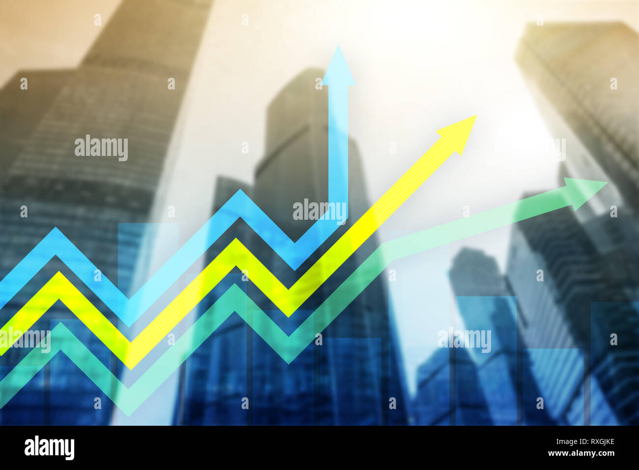 Financial growth arrows graph. Investment and trading concept Stock ...