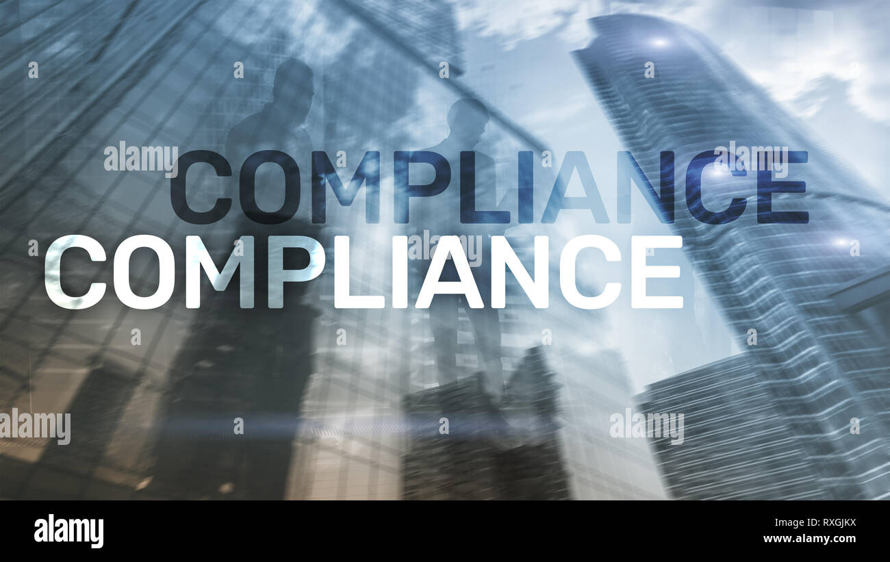 Compliance diagram with icons. Business concept on abstract background ...